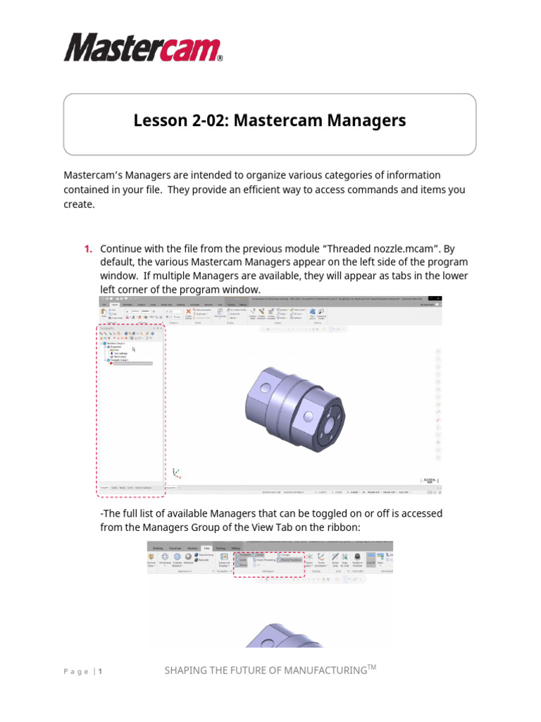 L2-02 - Mastercam Managers | PDF | Icon (Computing) | Graphical User ...