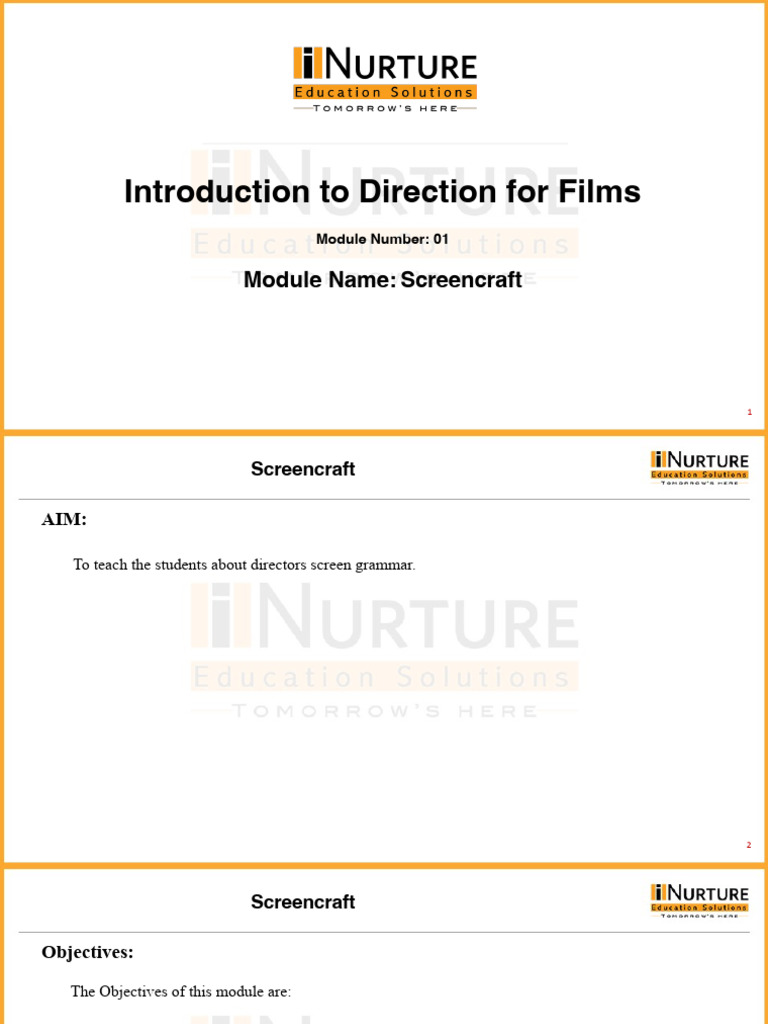 Module 2 Screencraft | PDF | Composition (Visual Arts) | Camera