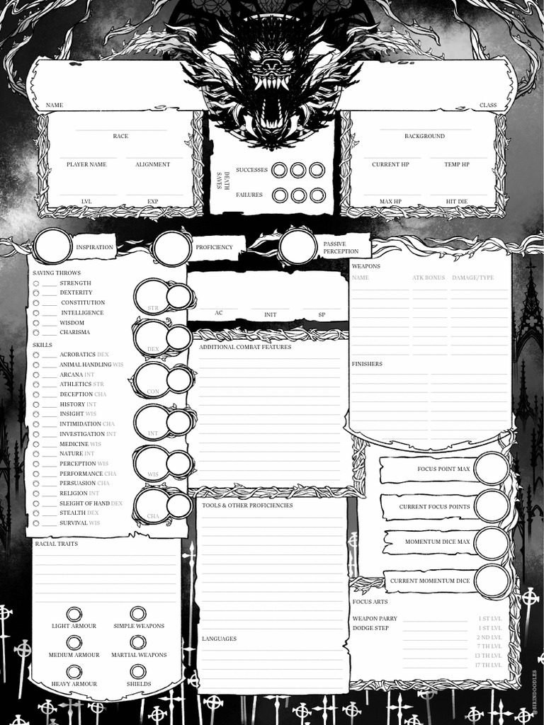 Jaeger Character Sheet Fillable | PDF | Role Playing Games | Gaming