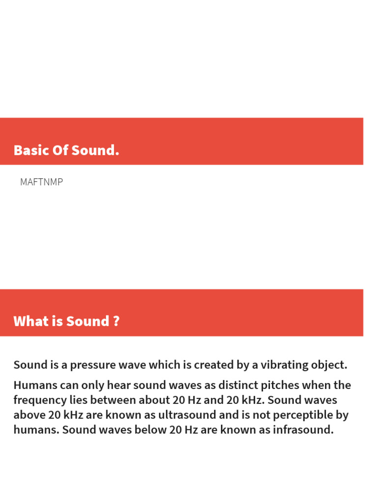 Basic of Sound | PDF | Sound | Waves