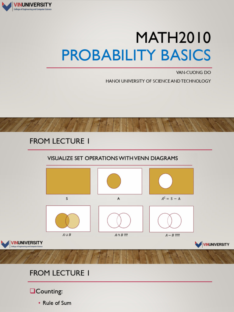 Lecture 2 - Probability Basics | PDF | Probability | Probability ... Lecture 2 - Probability Basics | PDF | Probability | Probability ...