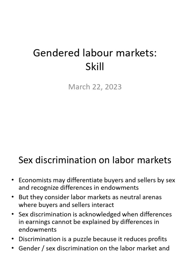 Presenation On Skewed Sex Ratio Pdf Labour Economics Gender