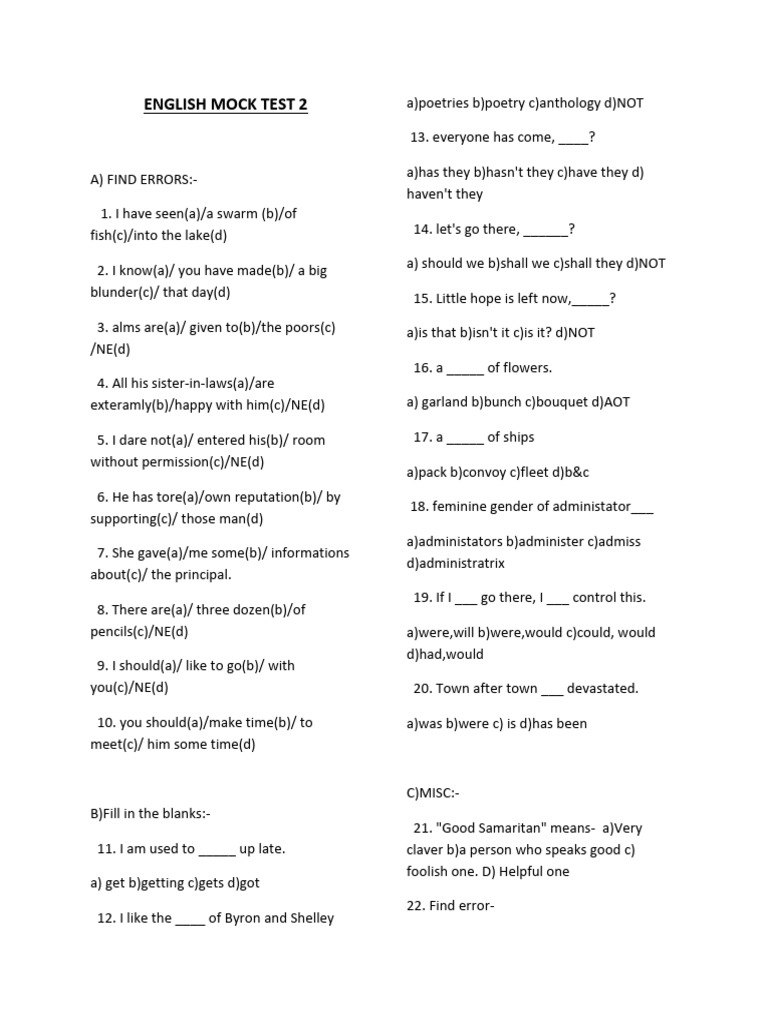 ENGLISH MOCK TE-WPS Office | PDF