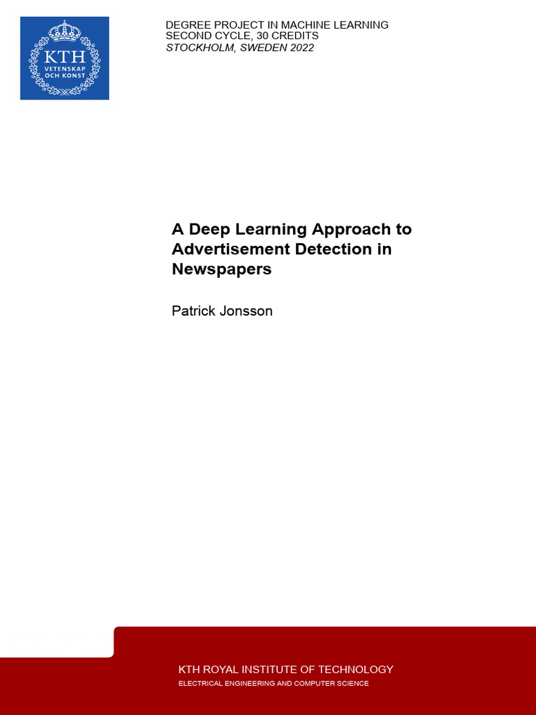 FULLTEXT01 | PDF | Machine Learning | Computational Neuroscience