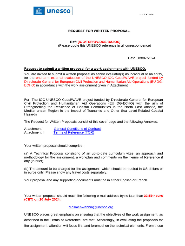 Expression of Interest - Evaluation - CoastWAVE Project | PDF ...