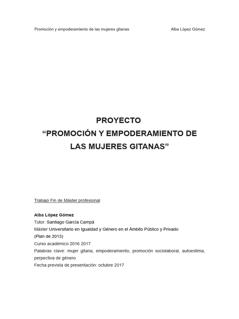 Empoderamiento Mujeres Gitanas | PDF | Estudios de género | Igualdad de género