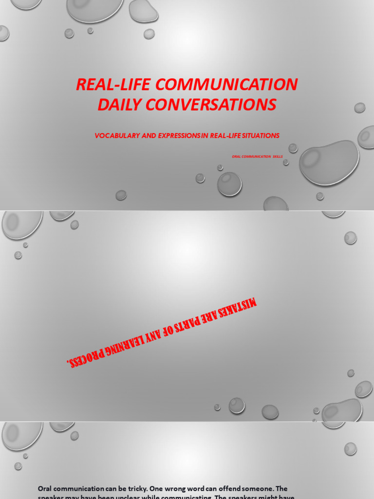Real-Life Communication Daily Conversations | PDF | Nonverbal ...