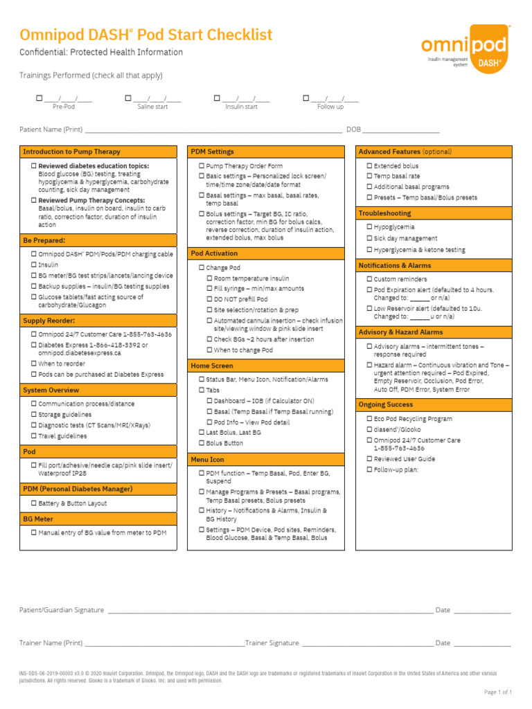 DASH CPT Pod Start Checklist en - AR | PDF