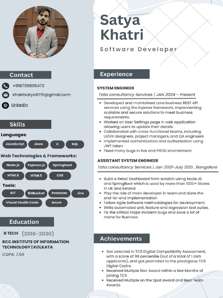 Backend Developer Satya | PDF