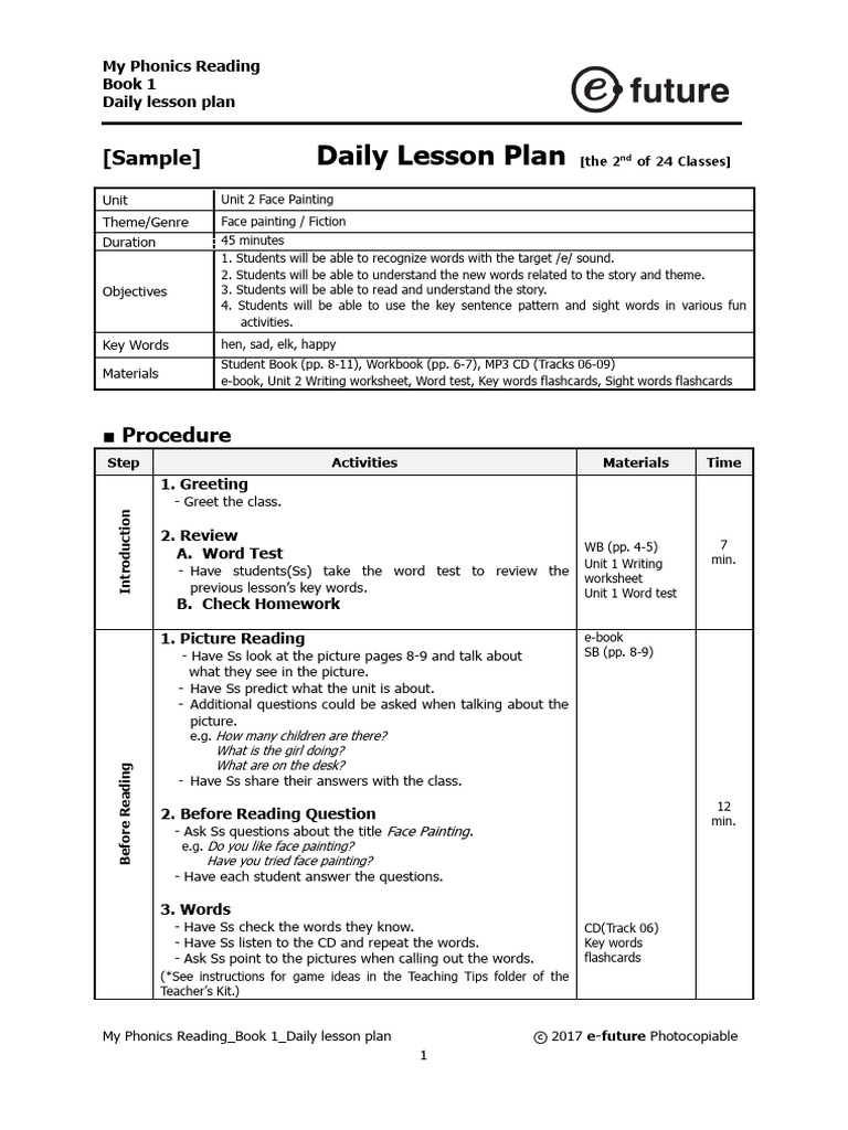 My - Phonics - Reading - 1 - Lesson Plan - 1097 | PDF | Phonics | Pedagogy