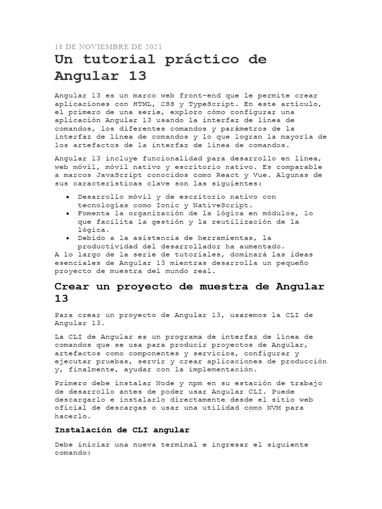 Angular-13 - Tutorial-Nuevos | PDF | Interfaz de línea de comando | Red mundial