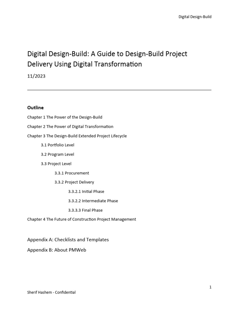 Digital Design-Build Guide for Projects | PDF | Risk Management ...