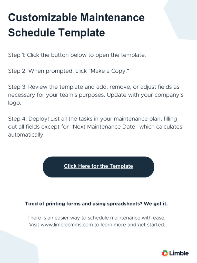 Maintenance Schedule Template | PDF