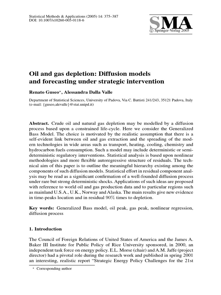 Oil and Gas Depletion: Diffusion Models and Forecasting Under Strategic ...