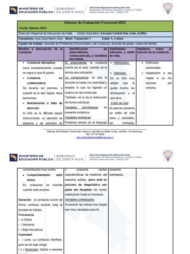 AXEL | PDF | Comportamiento | Espectro autista