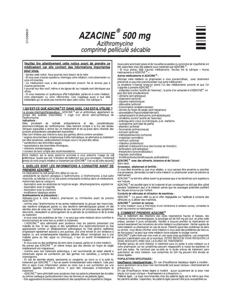 Notice Azacine 500 | PDF
