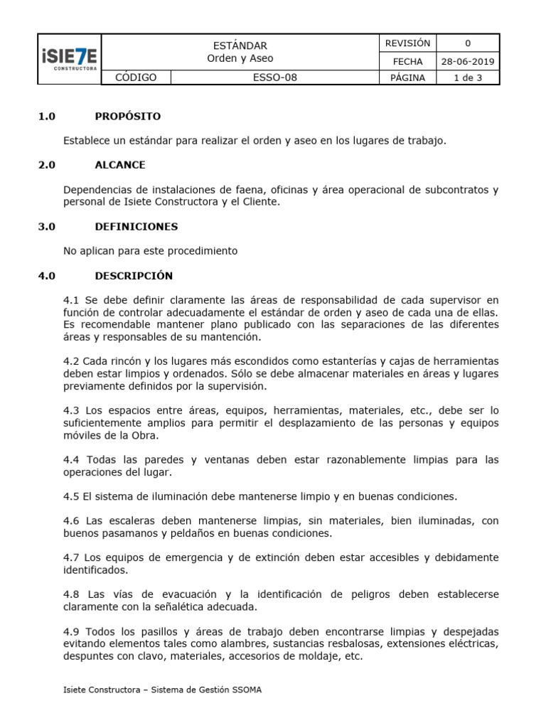 ESSO-08 - Orden y Aseo | PDF | Residuos