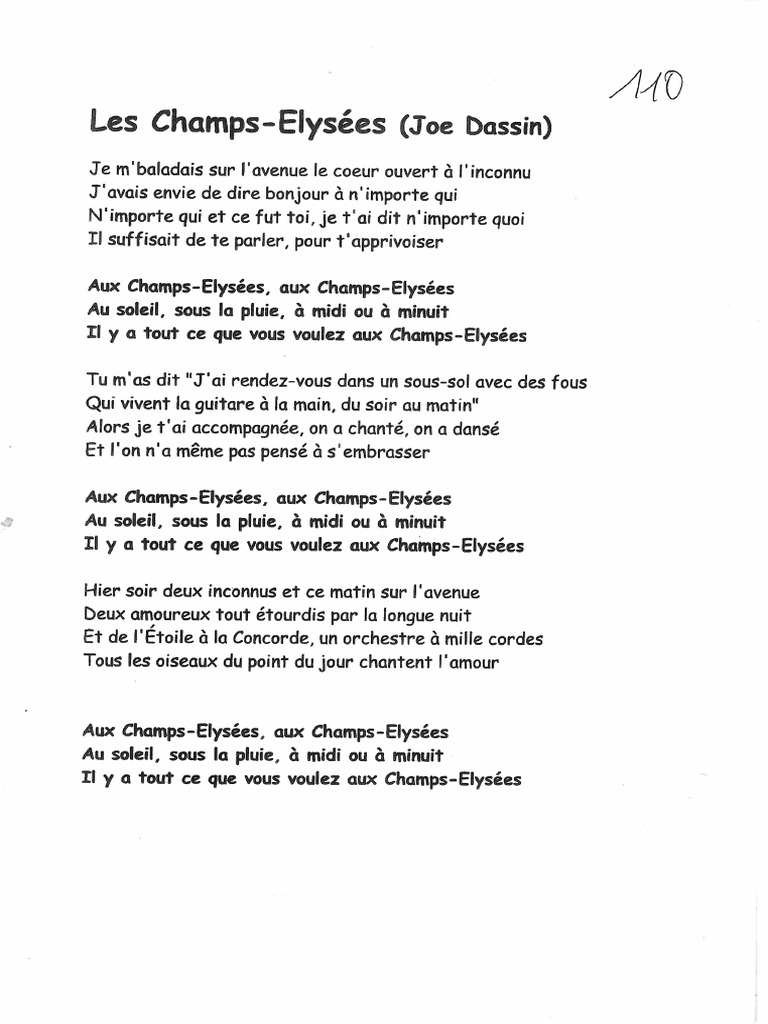 Aux Champs Elysees | PDF