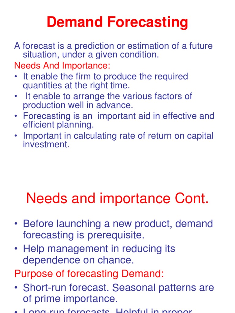 Demand Forecasting: Needs and Importance | Download Free PDF ...