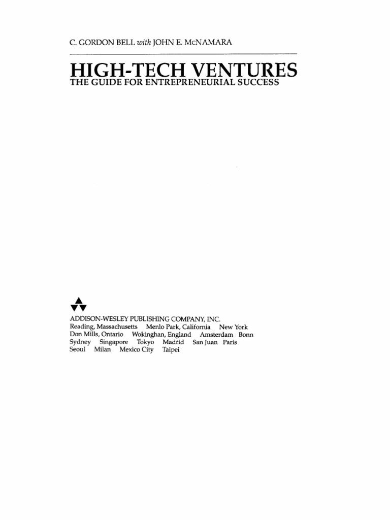 High-Tech Ventures 1991 C | PDF | Startup Company | Small Business ...