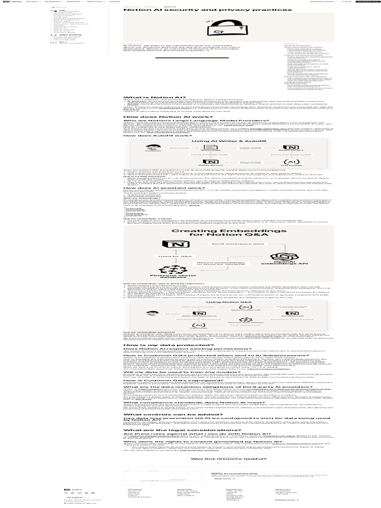 Notion AI Security and Privacy Practices - Notion Help Center | PDF | Computer Security | Security