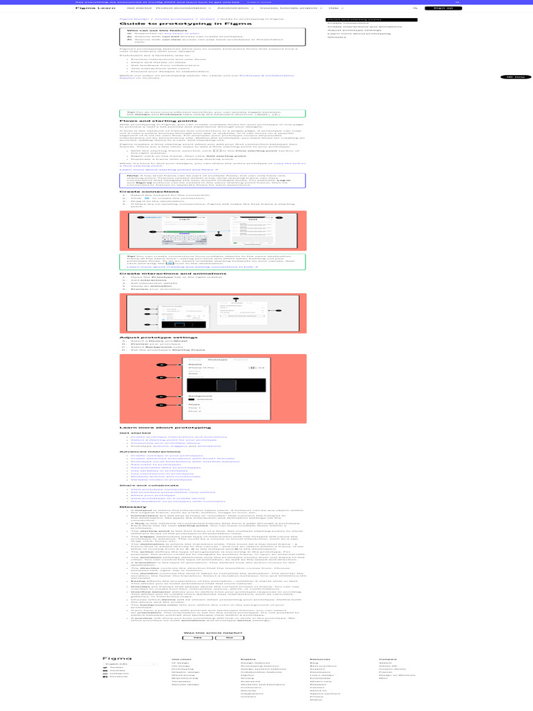 Guide to Prototyping in Figma – Figma Learn - Help Center | PDF | Prototype | Icon (Computing)