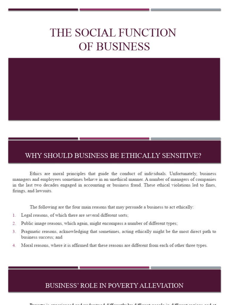 The Social Function of Business | PDF | Poverty | Poverty & Homelessness