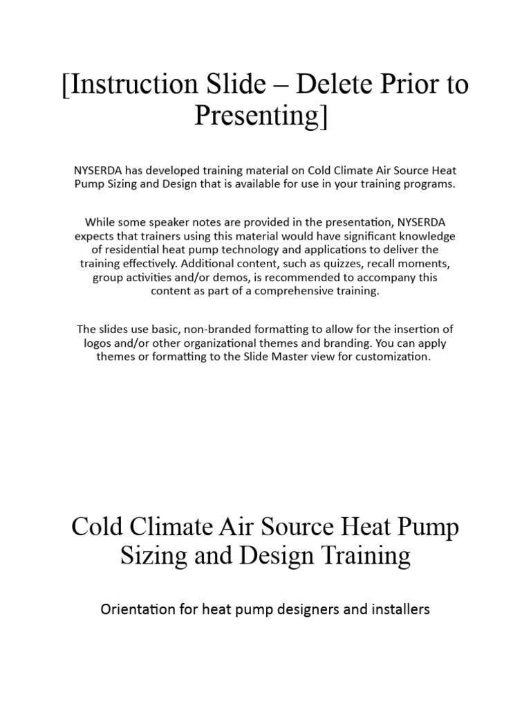 ASHP Sizing Design Training Tech | PDF | Heat Pump | Heat Transfer
