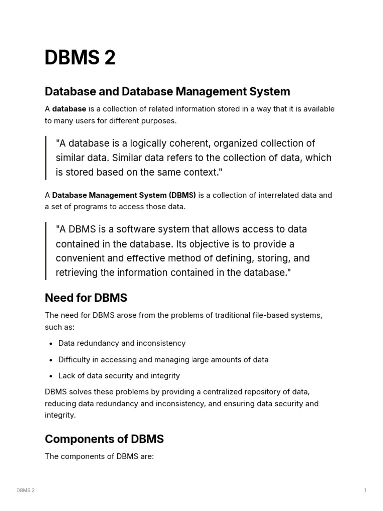 DBMS 2 | PDF | Databases | Relational Database