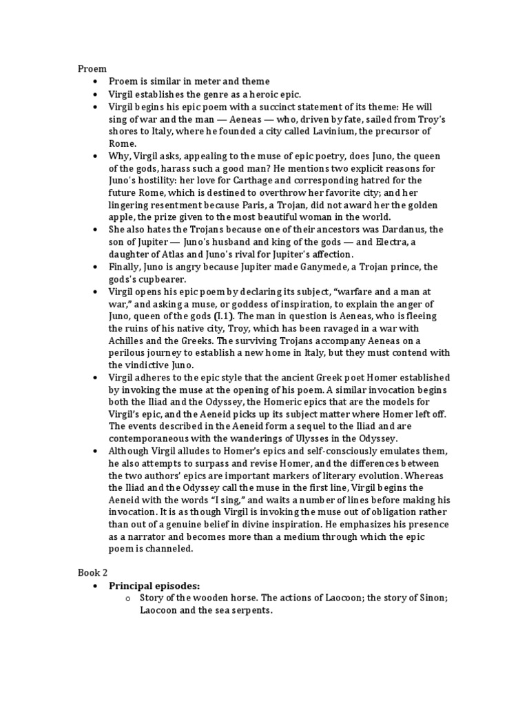 Aeneid Proem and Book II Analysis | PDF | Aeneas | Aeneid