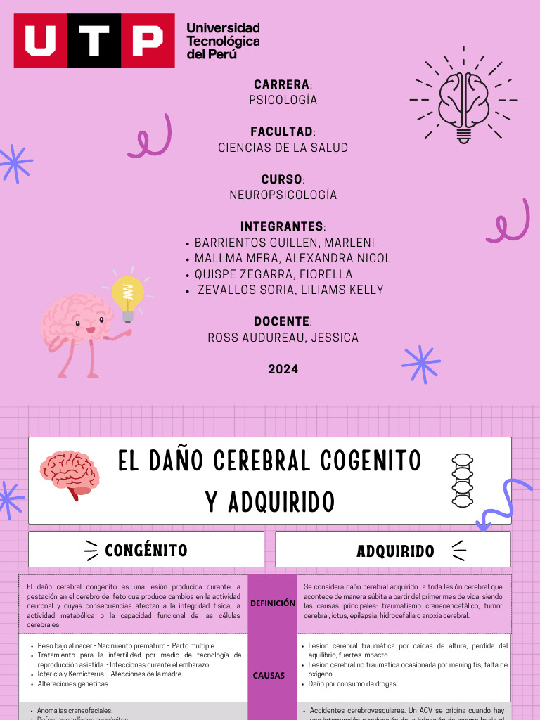 El Daño Cerebral Cogenito y Adquirido | PDF | Carrera | Lesión cerebral ...