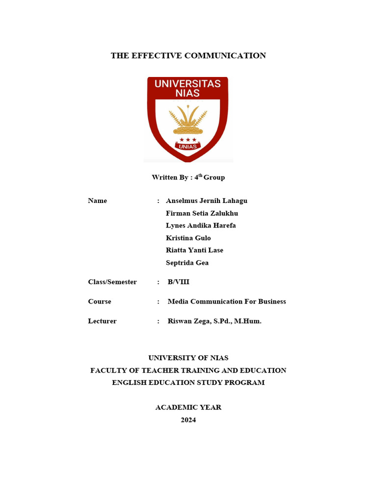 MCB The Effective Communication Group 4 | PDF | Communication | Nonverbal Communication