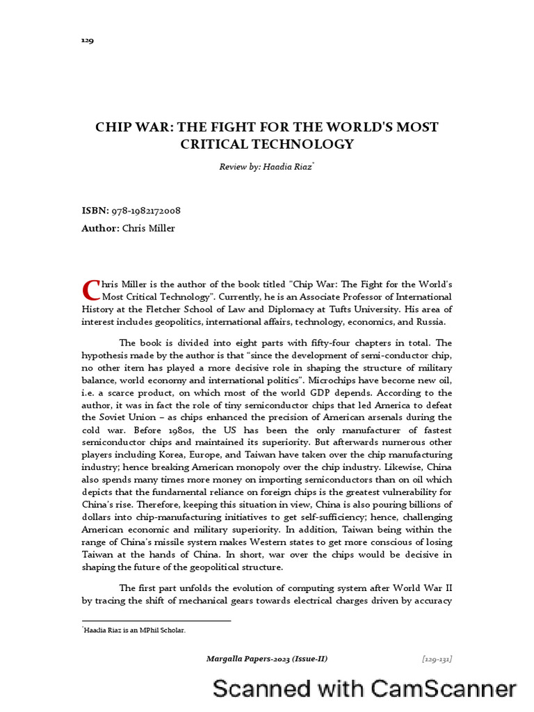 Chip War: The Fight For The World's Most Critical Technology | PDF ...
