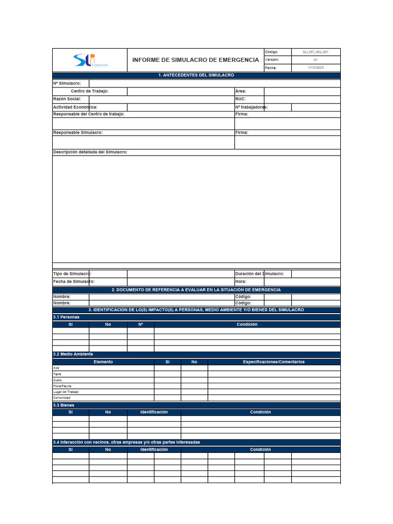 Informe de Simulacro de Emergencia | PDF | Simulación