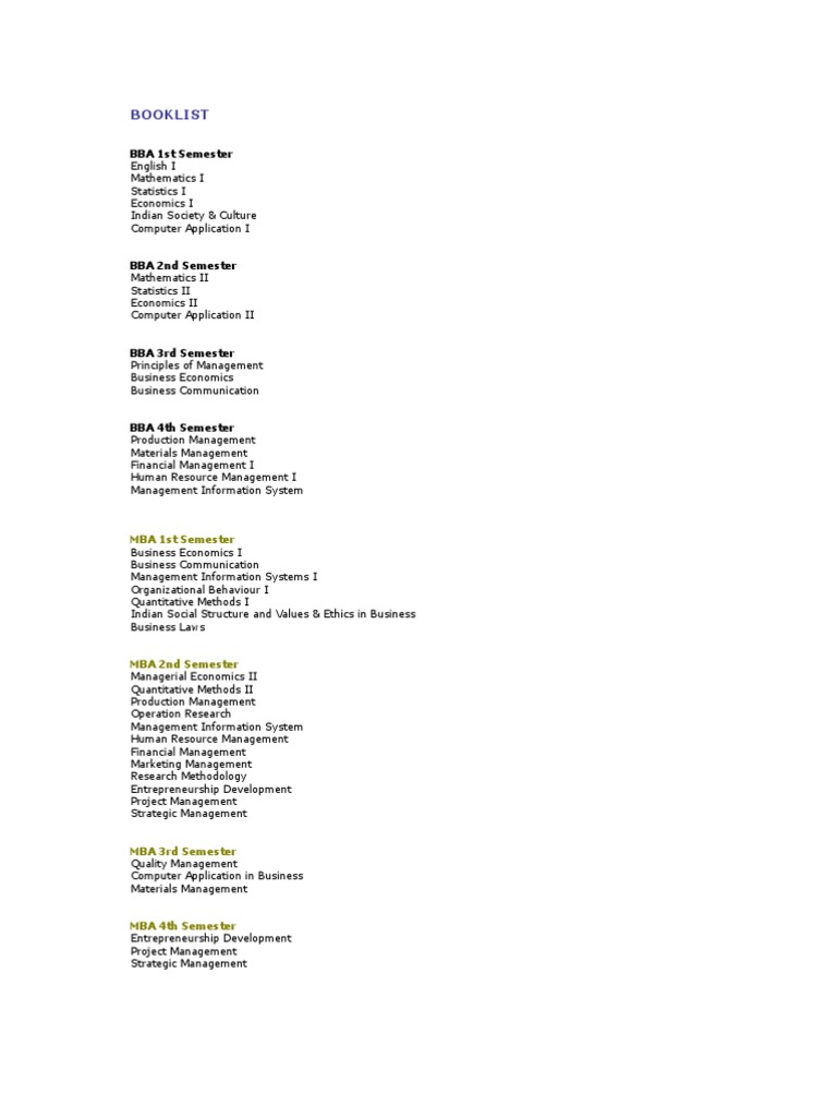 Matrix Book List for BBA and B.Tech | PDF | Electrical Engineering ...