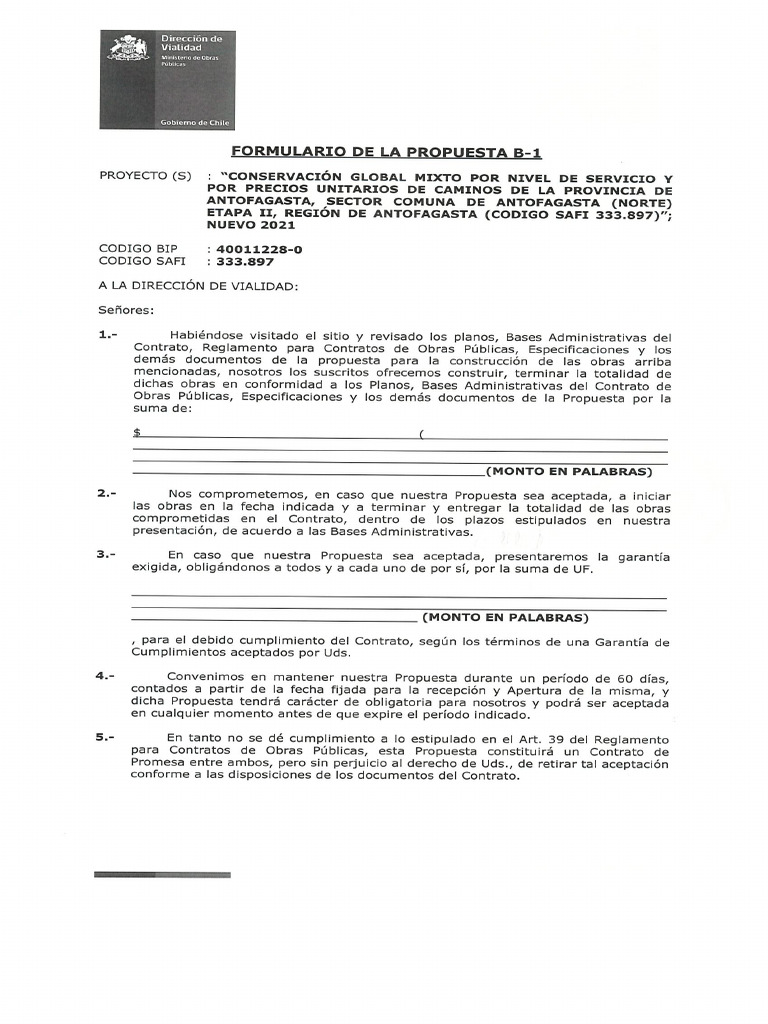 Formulario B-1 | PDF