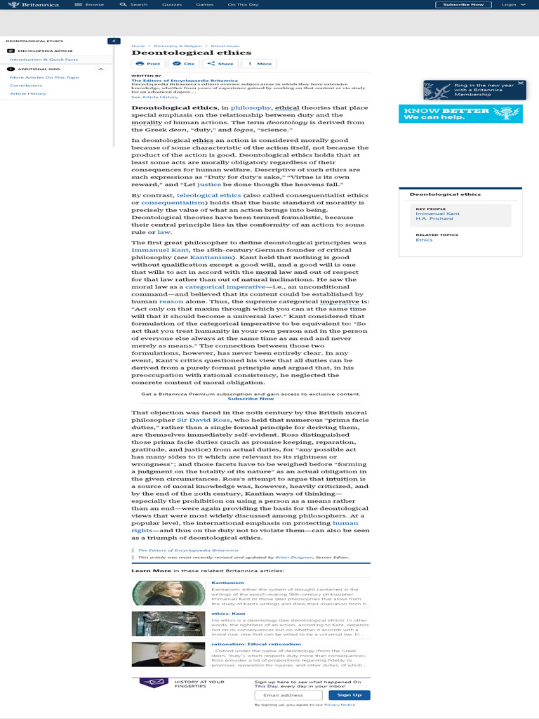 Deontological Ethics - Definition, Meaning, Examples, & Facts ...