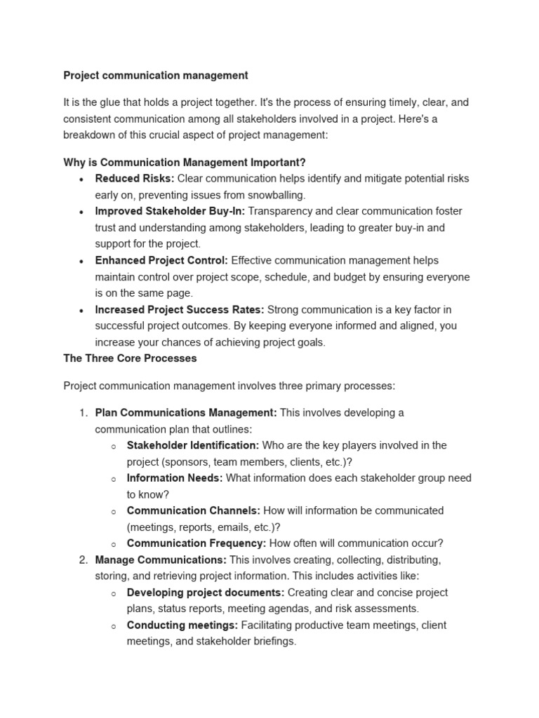 IT Project Management - Project Communication Management | PDF ...