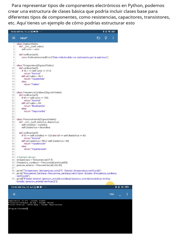 Clases de componentes electrónicos en Python | PDF | Métodos y ...