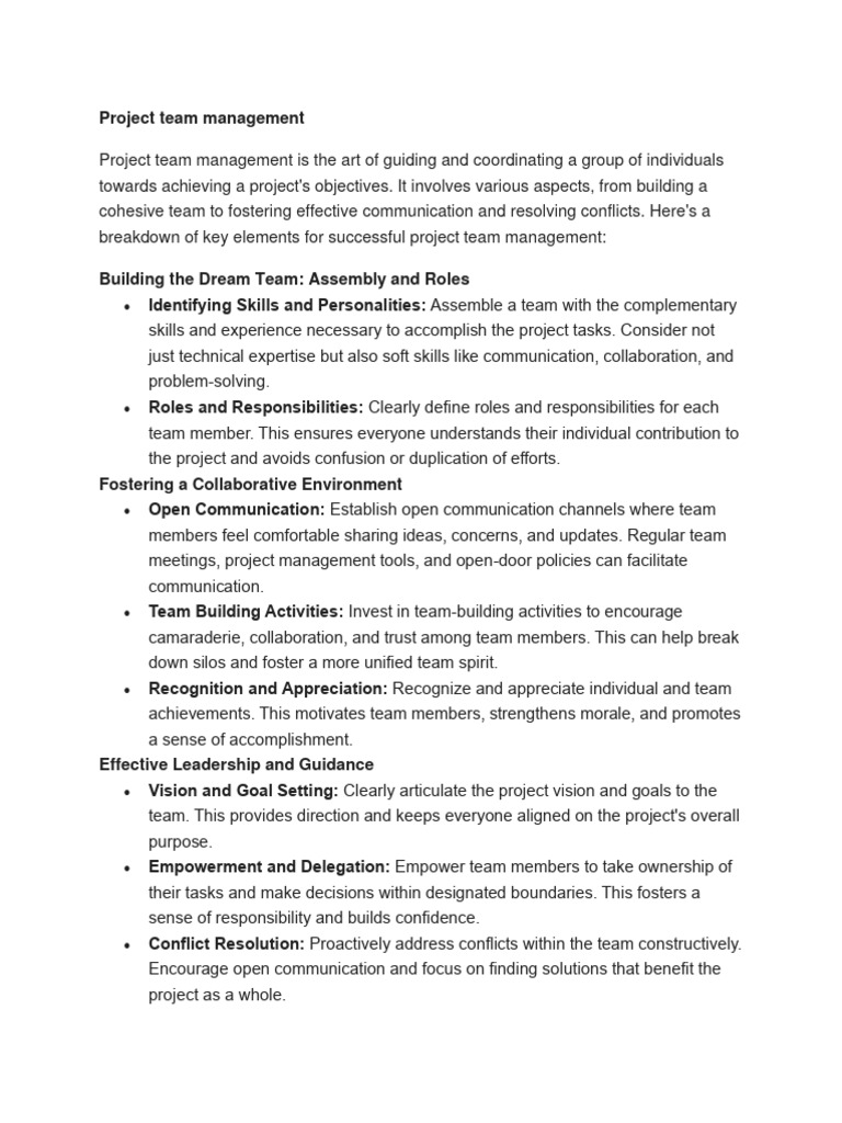 IT Project Management - Project Team Management | PDF | Leadership | Team Building