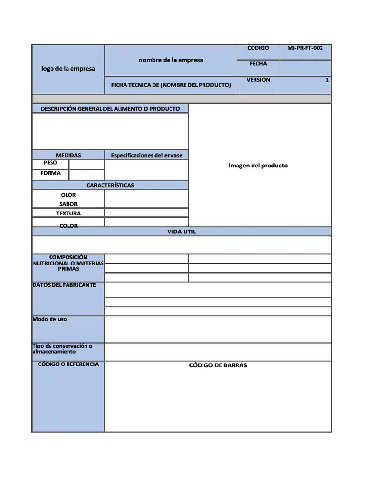 PDF Ficha Tecnica de Producto | PDF