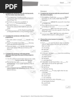 Brainy Kl8 Short Tests Unit 1 Lesson 1 | PDF