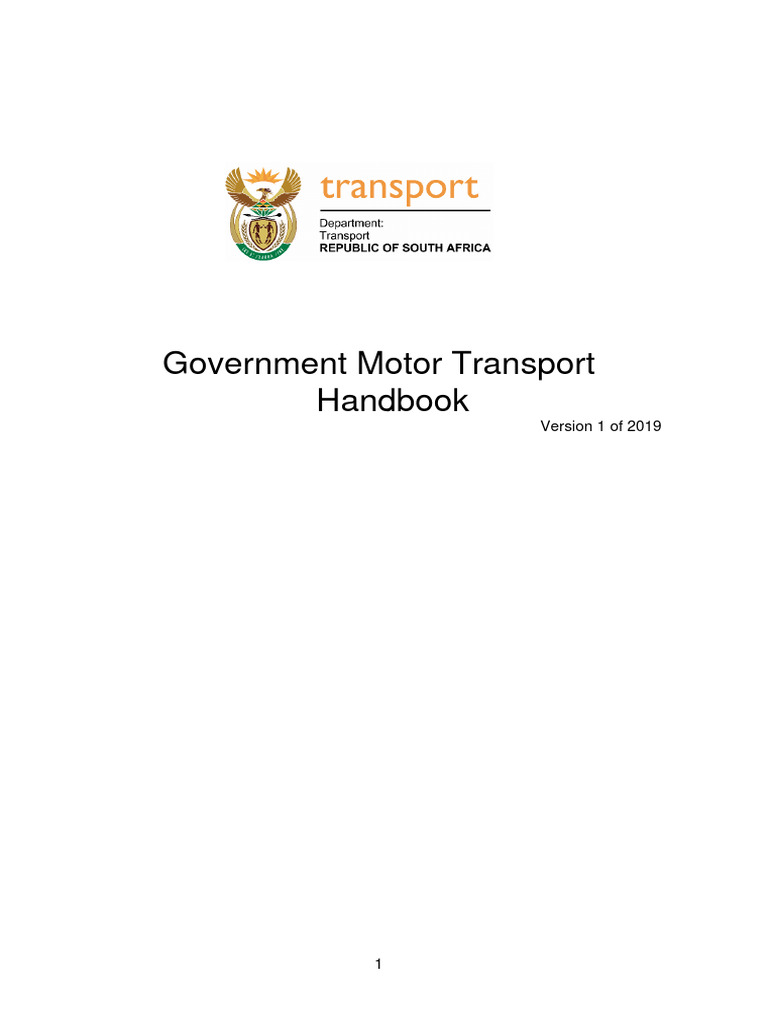 Government Motor Transport Hanbook | PDF | Driver's License | Vehicles