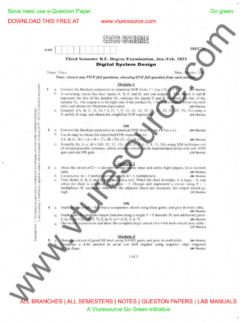 Feb-2023 dsdv question paper | PDF