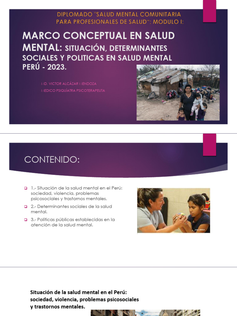 Modulo I Diplomado Salud Mental Comunitaria | PDF | Trastorno mental | Psicopatología