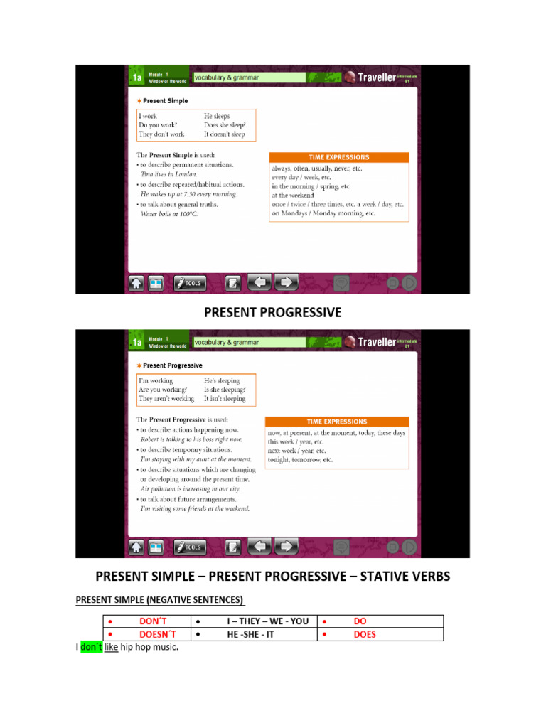 Present Simple vs. Present Progressive | PDF | Linguistic Morphology | Languages
