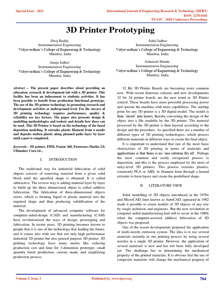 3D Printer Prototyping | PDF | 3 D Printing | Secondary Sector Of The Economy