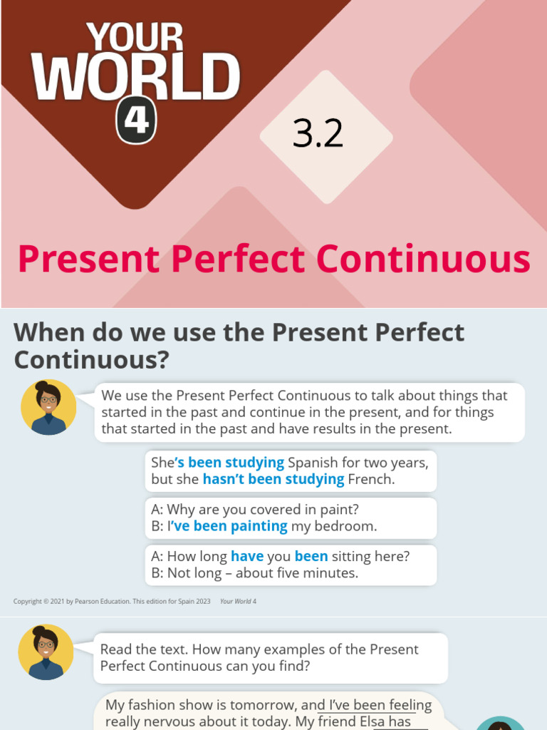 Unit 3 Present Perfect Continuous | PDF | Perfect (Grammar) | Linguistics