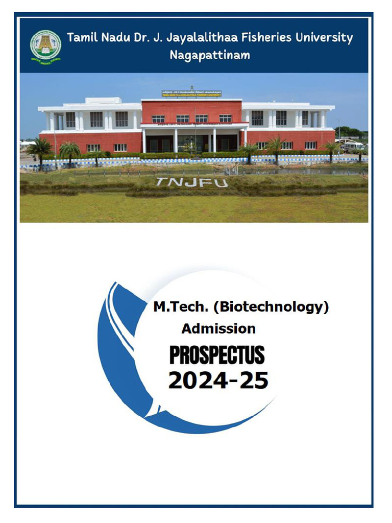 M.Tech (Biotech) Prospectus 2024-25 | PDF | University And College ...