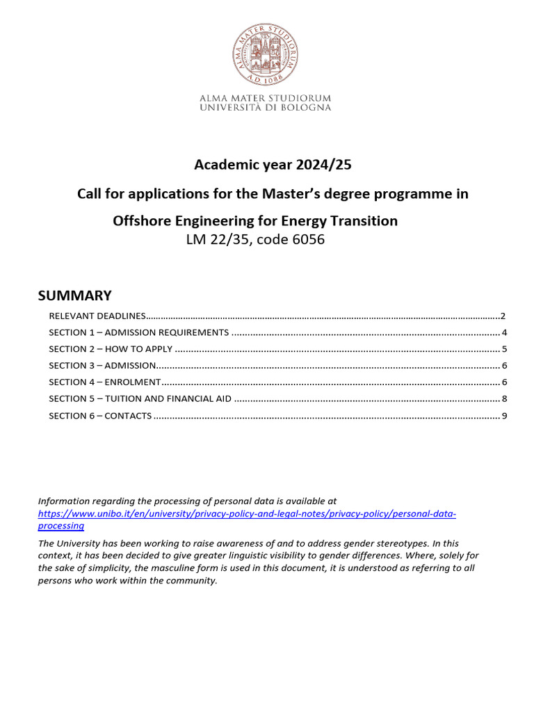 Call For Applications - 2024-25 - Offshore - ENG2 | PDF | University And College Admission ...